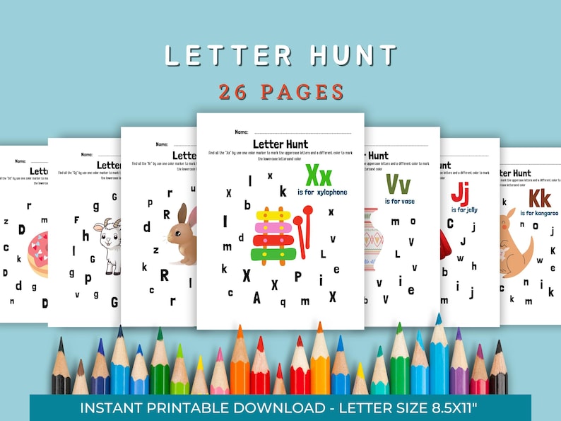 Letter Hunt Worksheet,find Alphabet ABC Printable, A-Z Preschool ...