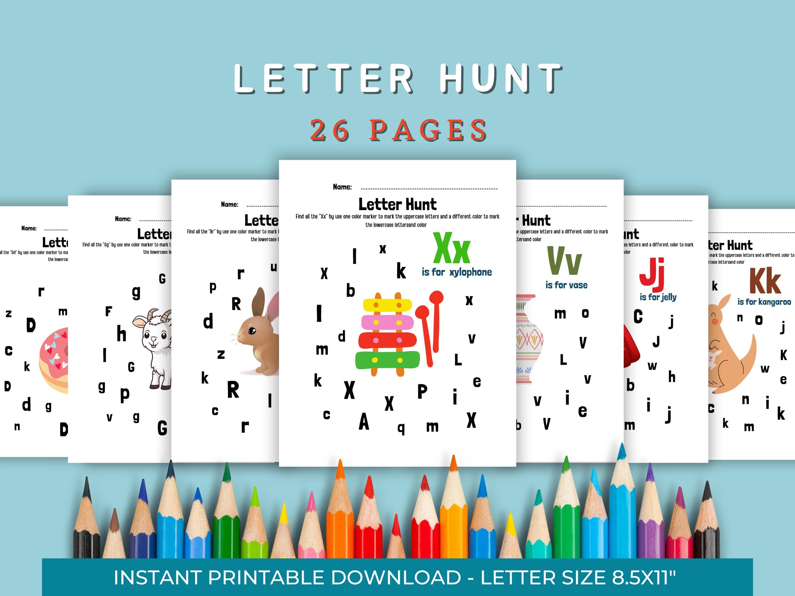 Letter Hunt Worksheet,find Alphabet ABC Printable, A-Z Preschool ...