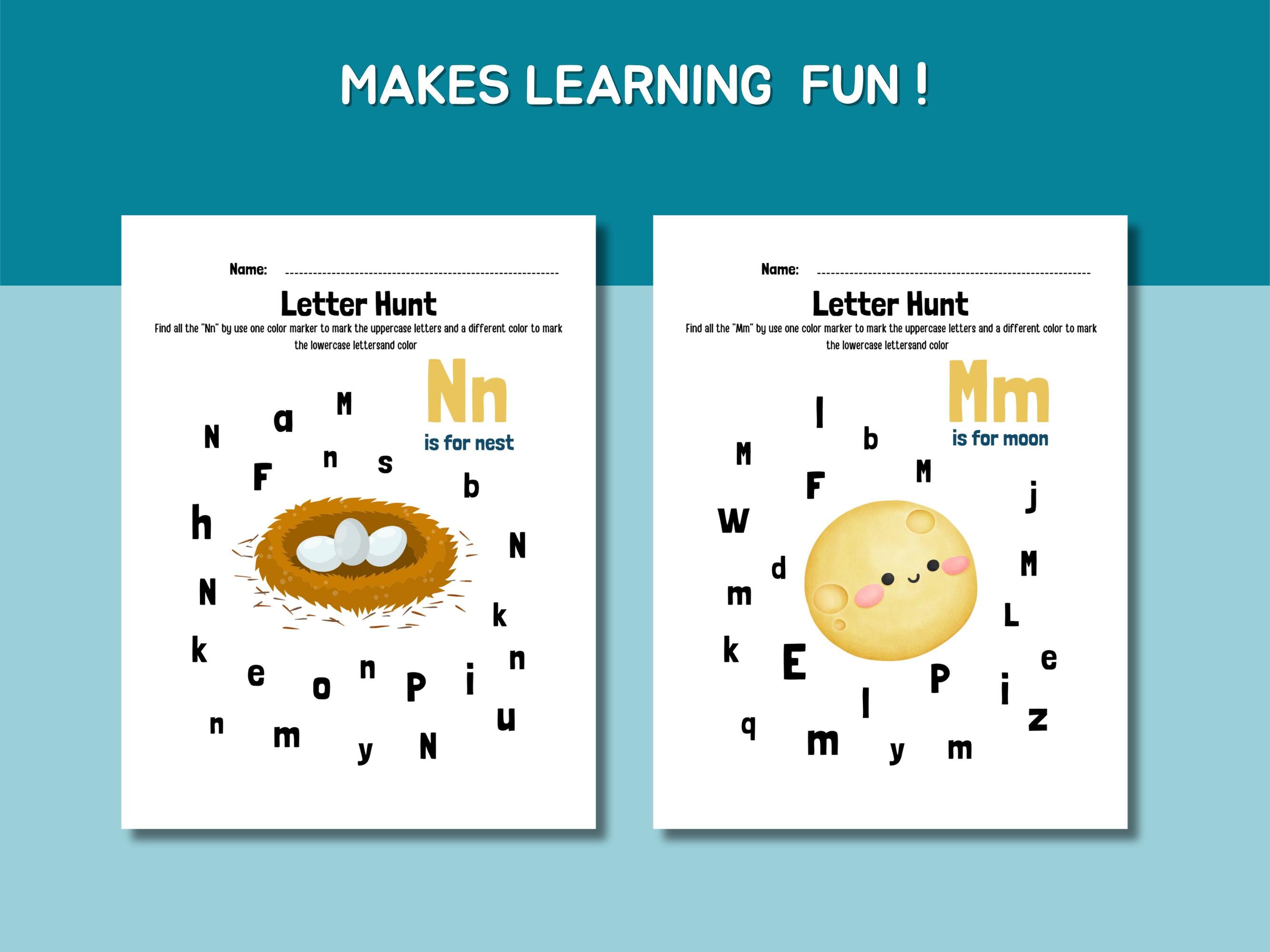 Letter Hunt Worksheet,find Alphabet ABC Printable, A-Z Preschool ...