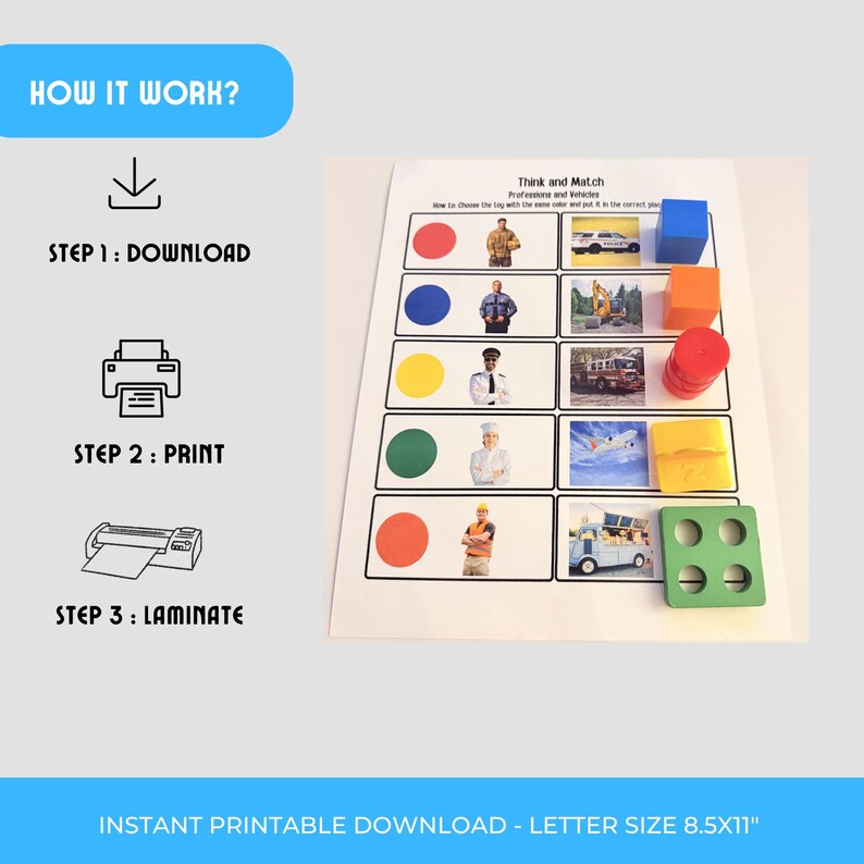 Matching Brain Activity, Think and Match Worksheet,development ...