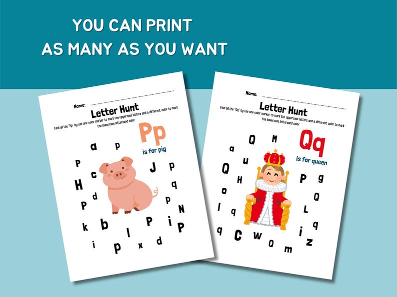 Letter Hunt Worksheet,find Alphabet ABC Printable, A-Z Preschool ...