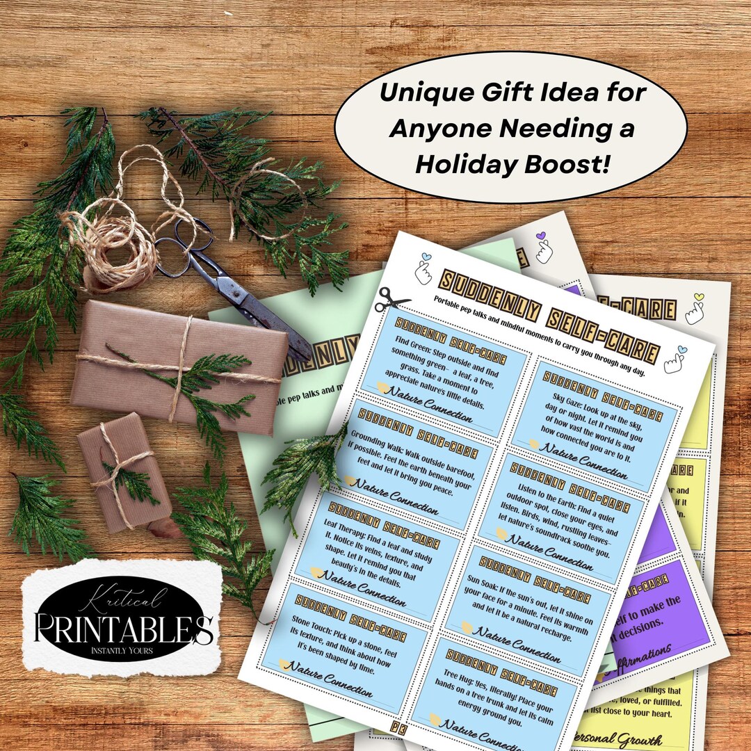 Suddenly Self-care Deck Printable Affirmation & Mindfulness Cards, 40 ...