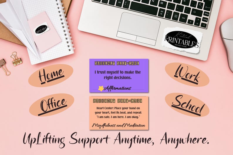 Suddenly Self-care Deck Printable Affirmation & Mindfulness Cards, 40 ...