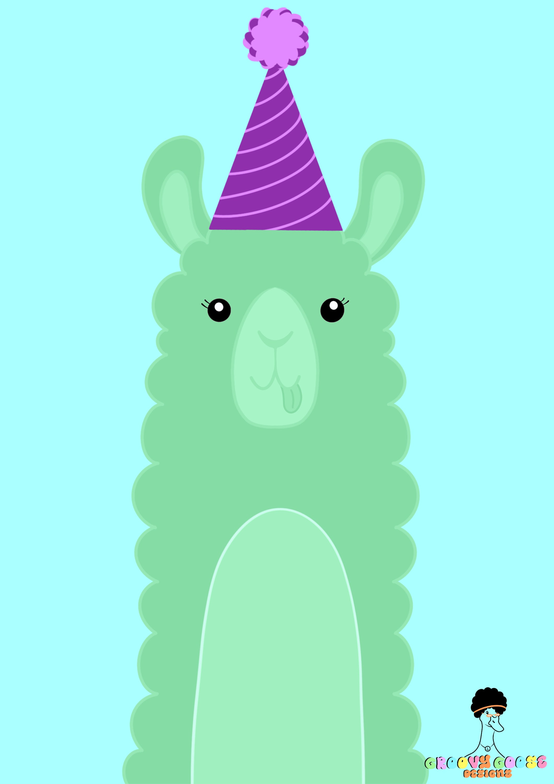 Digital Download Printable Party Llama GREEN - Etsy