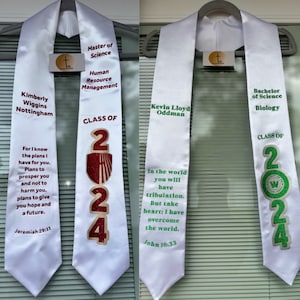 Custom Scripture Graduation Stole | Custom Sash | Commencement ...