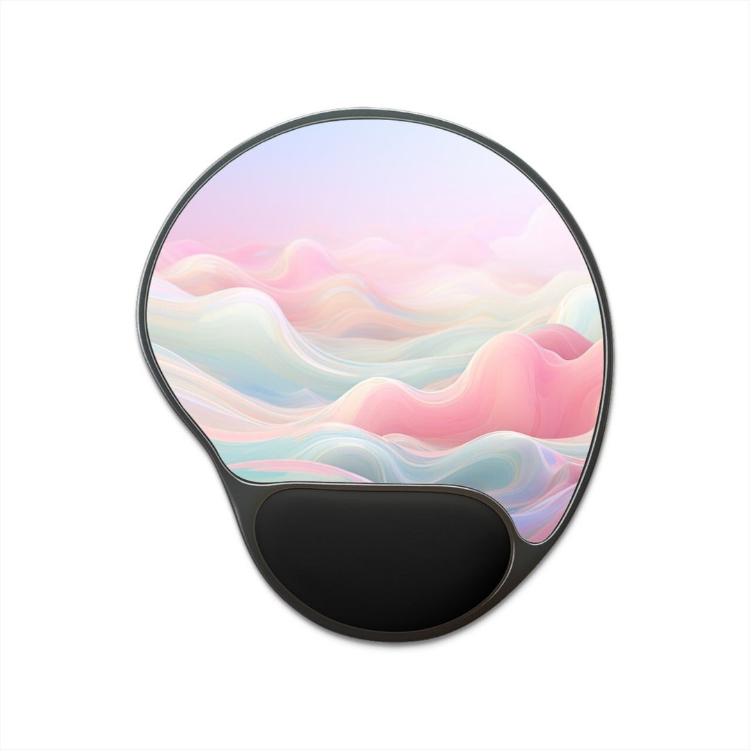 Pink Art Mousepad With Wrist Rest Kawaii Aesthetic Cute Gaming Nature ...