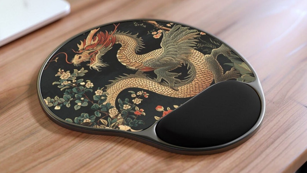 Japanese Dragon Desk Mat Japanese Office Decor Japan Desk Decor Japan ...