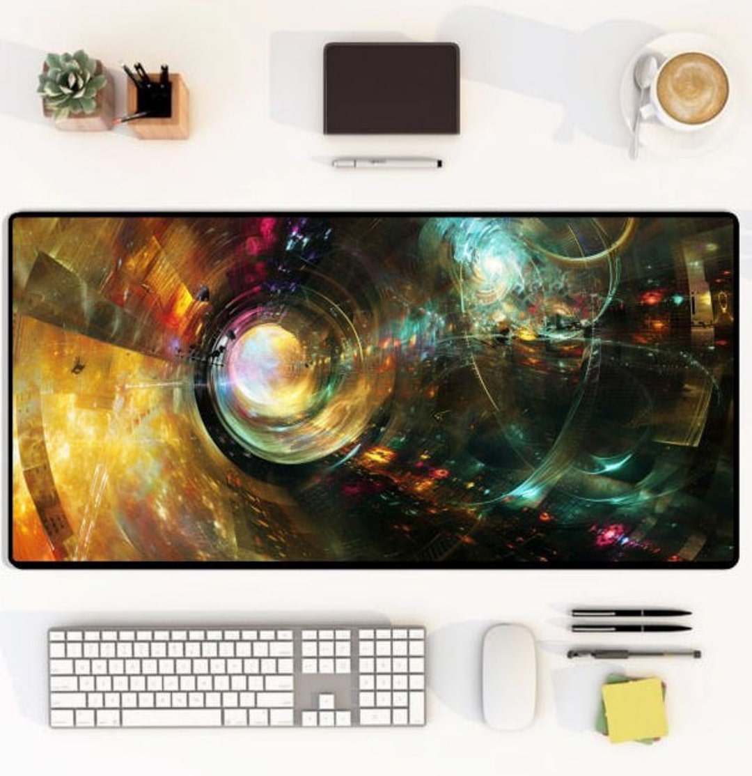 Green Cyberspace Desk Mat Aesthetic Deskmat Gaming Mouse Pad Large Desk ...