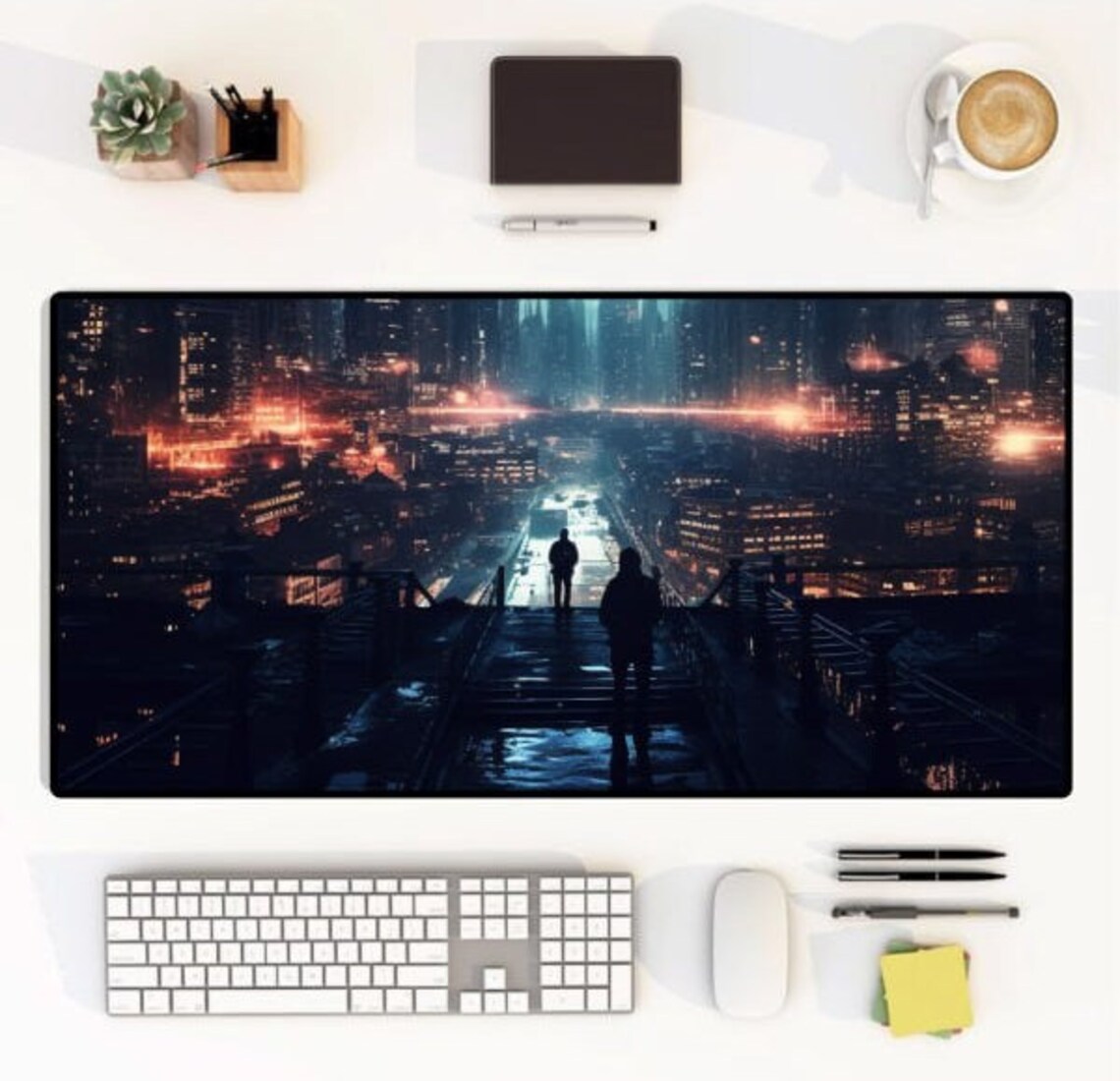 Fantasy City Desk Mat Aesthetic Deskmat Gaming Mouse Pad Large Desk Mat ...