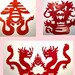 The Year of the Dragon Paper-cut Templates. 5 Different Dragon Figures ...