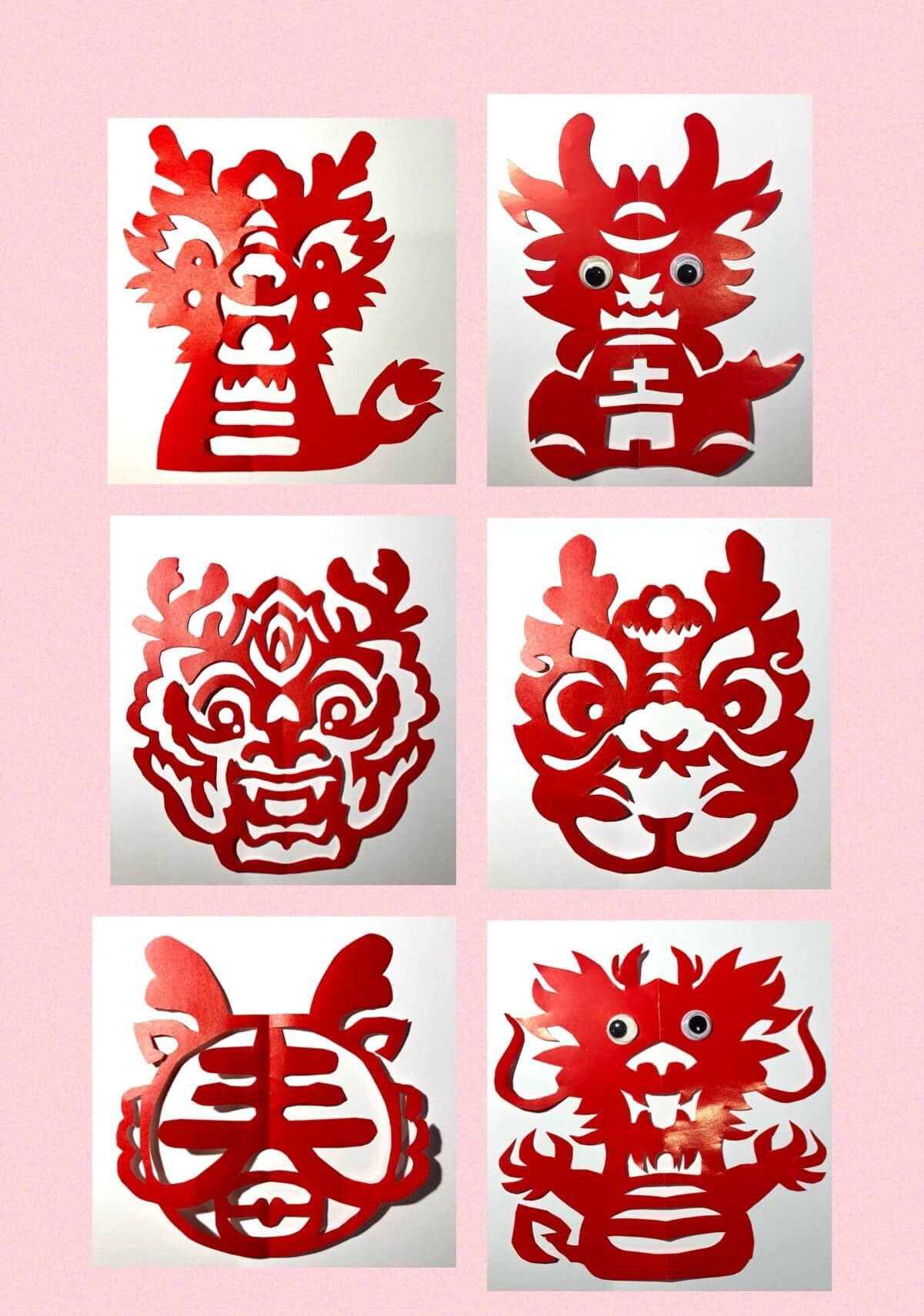 10 Lunar New Year Paper Cut Templates. - Etsy