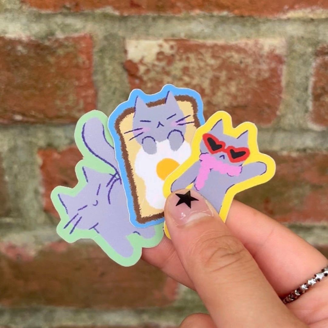 Matcha the Cat Sticker Pack - Etsy
