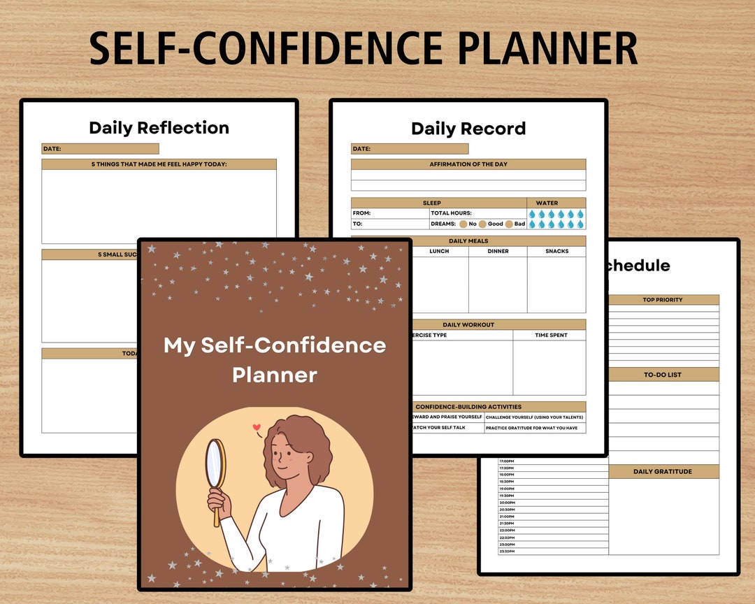Self Confidence Daily Planner, Mental Health and Self Love Journal ...