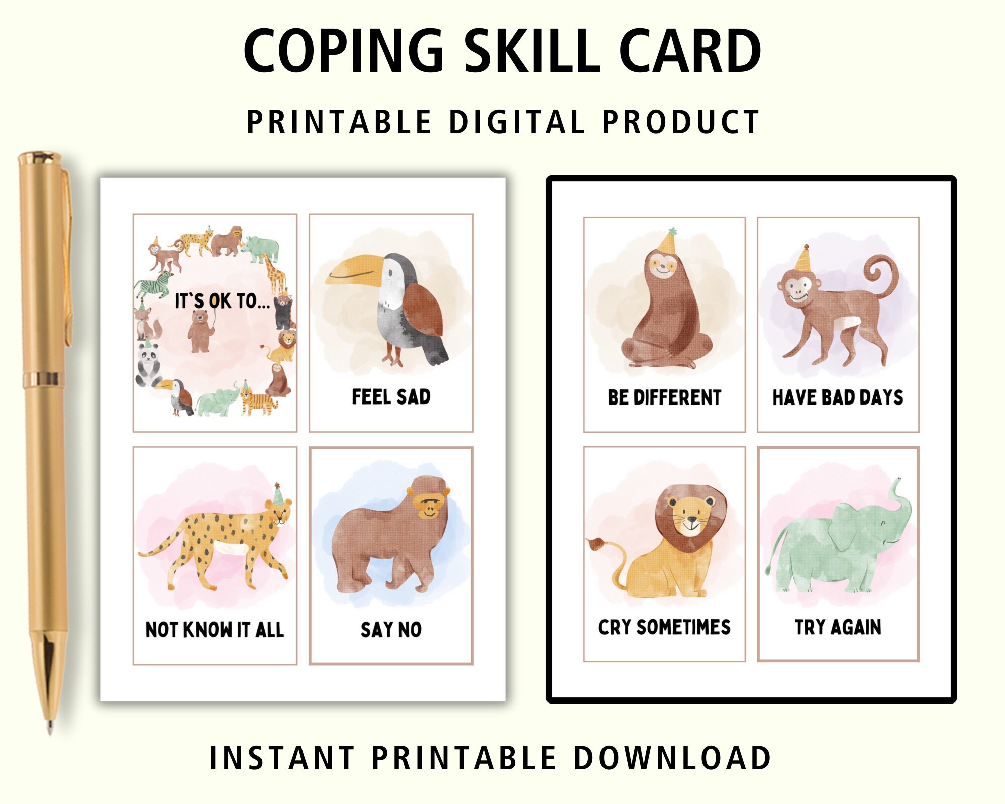 Coping Strategies Cards: Mental Health Therapy Tools, Calm Down Corner ...