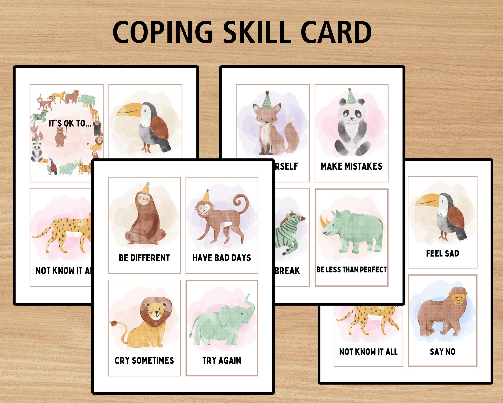 Coping Strategies Cards: Mental Health Therapy Tools, Calm Down Corner ...