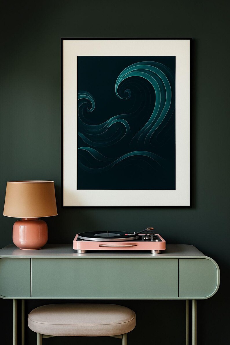 Ocean Wave Parametric Digital Wall Art - Modern Home Decor - Etsy