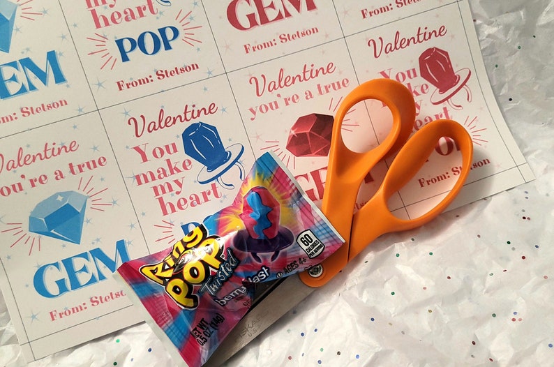 Valentine's Ring Pop Classroom Valentines Printable Classroom Valentine ...