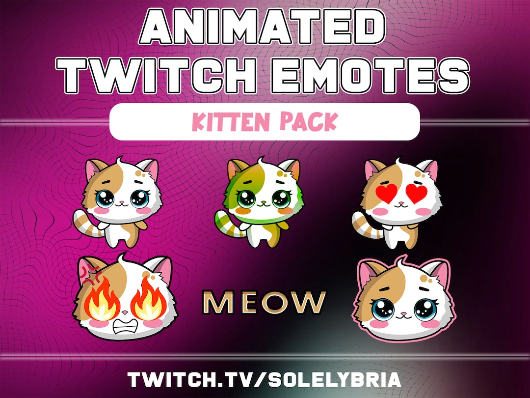 Animated Cat Emotes Pack | 6 Kitten Emotes | Twitch Emotes | Kick ...