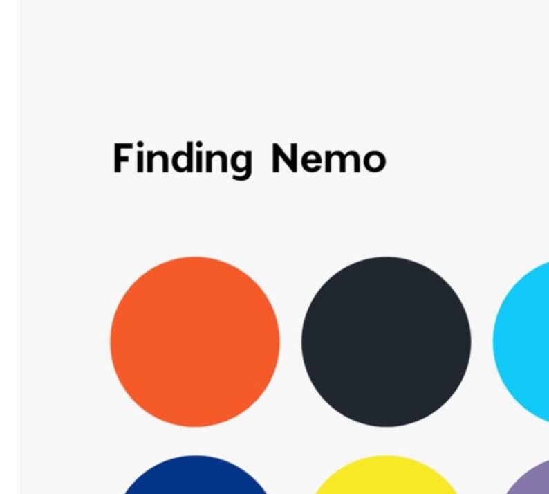 Pixar Finding Nemo I Minimalist Colour Palette Print Alternative Movie ...