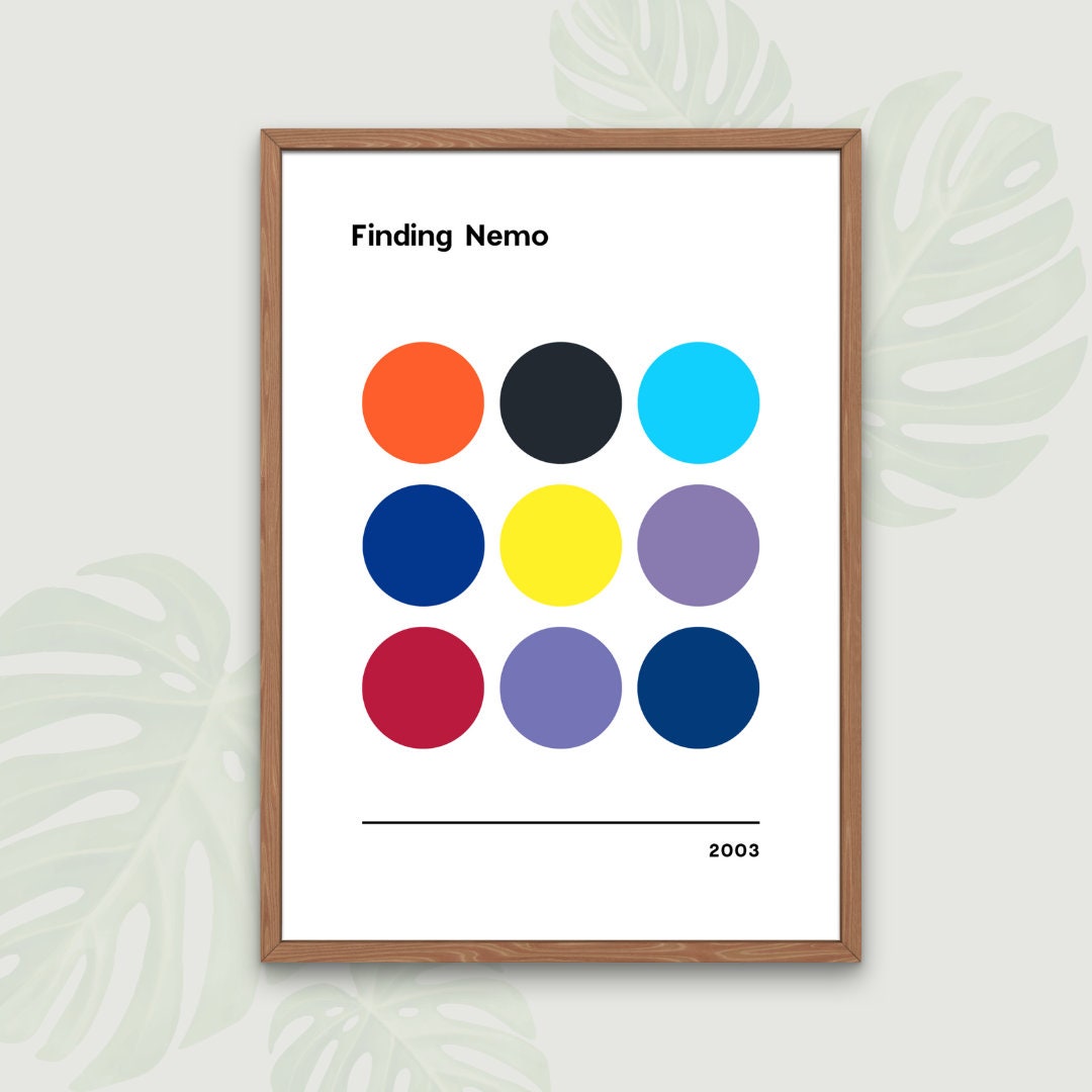 Pixar Finding Nemo I Minimalist Colour Palette Print Alternative Movie ...