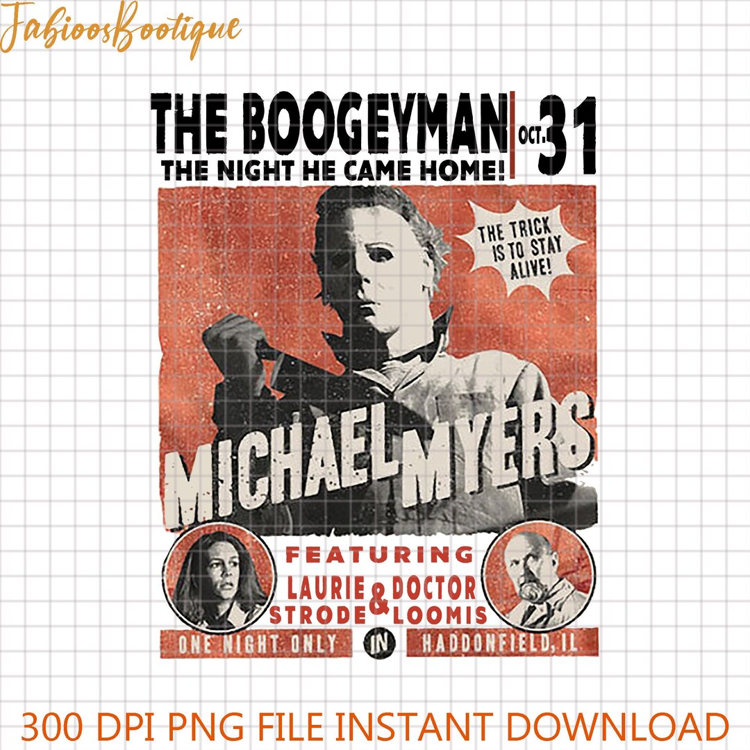 The Boogeyman the Night He Came Home Png, Halloween Horror Png, Retro ...