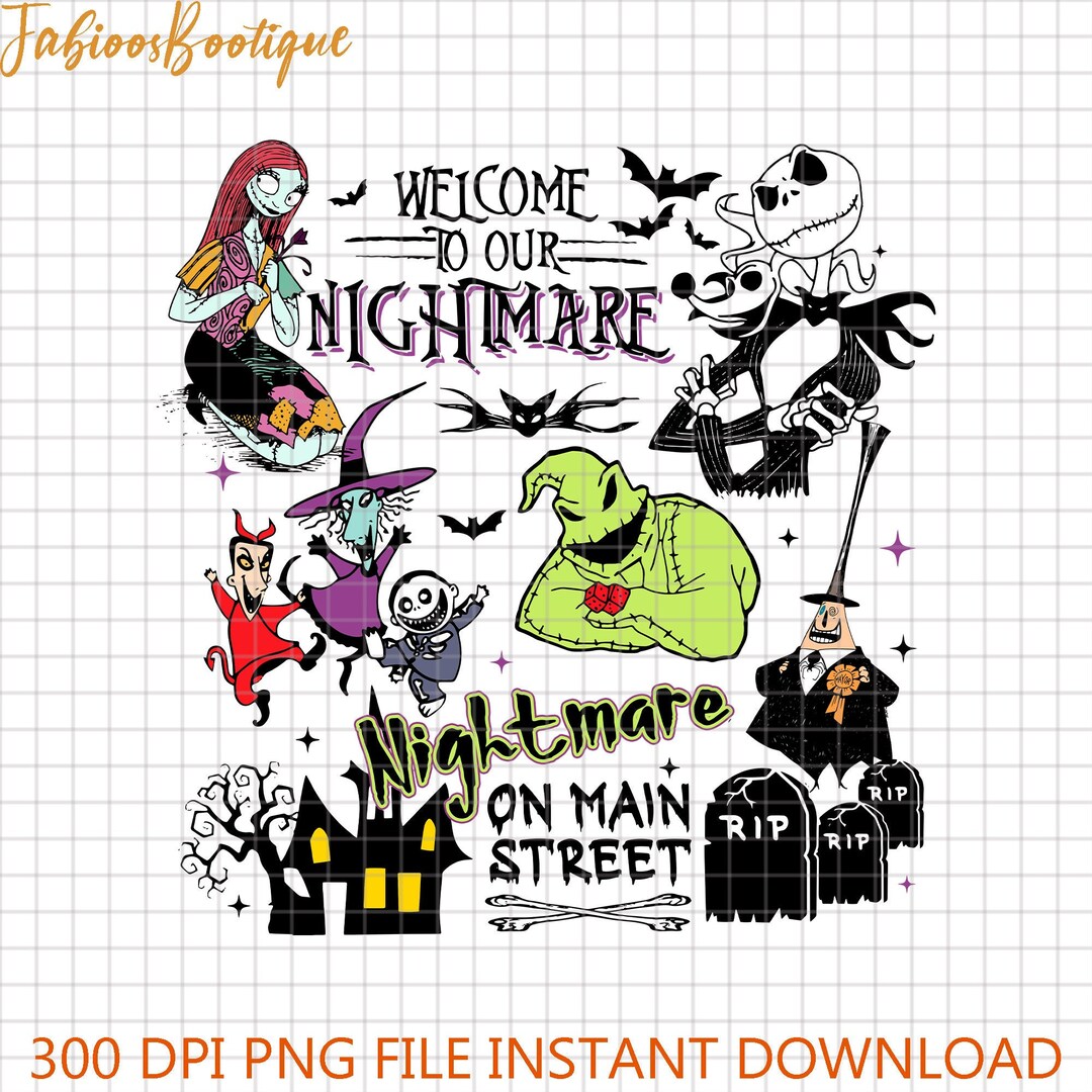 Welcome to Our Nightmare Png, Retro Nightmare on Main Street Png ...