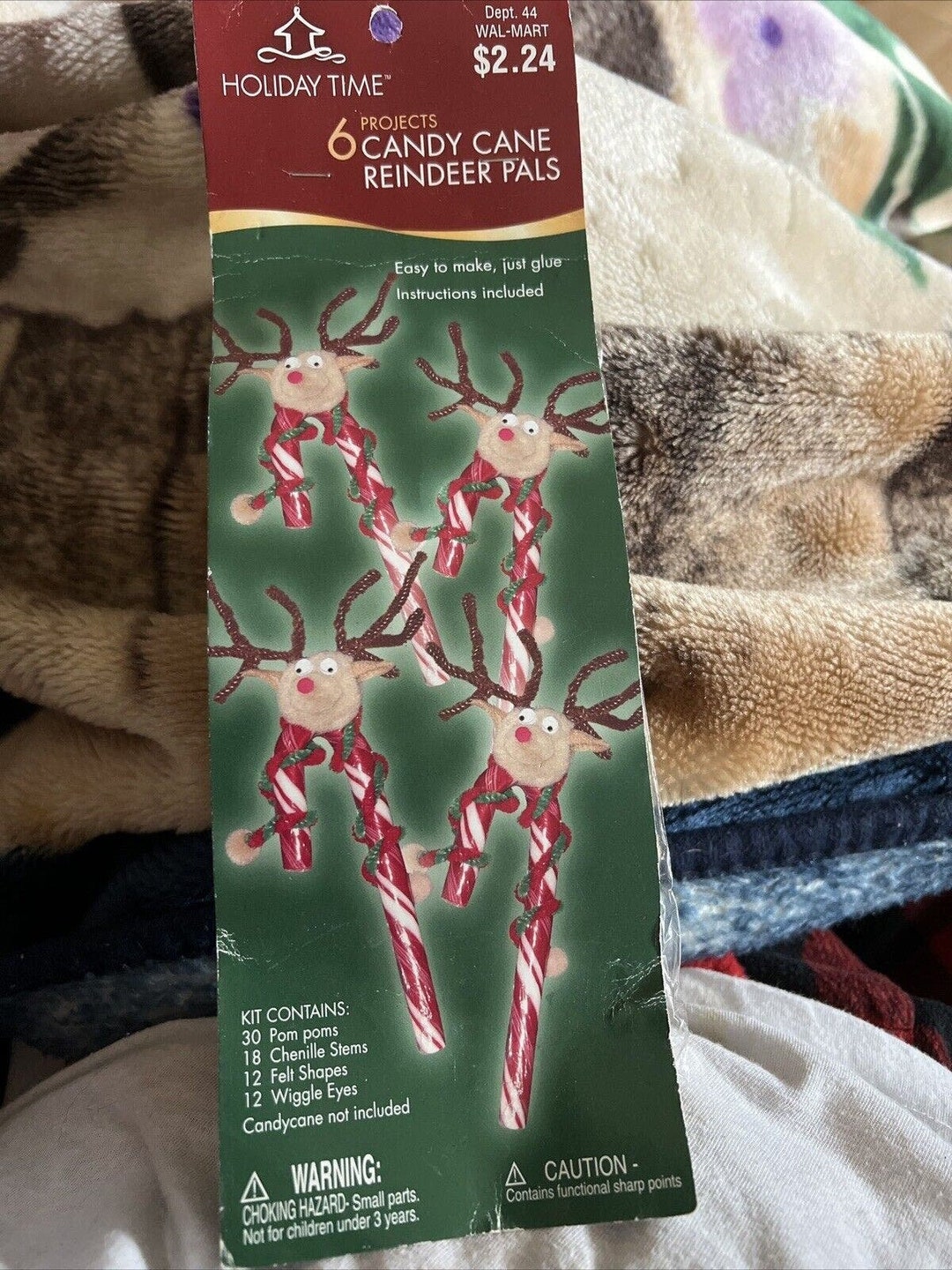 Holiday Time Candy Cane Reindeer Pals Craft Kit New Makes 6 Pieces - Etsy
