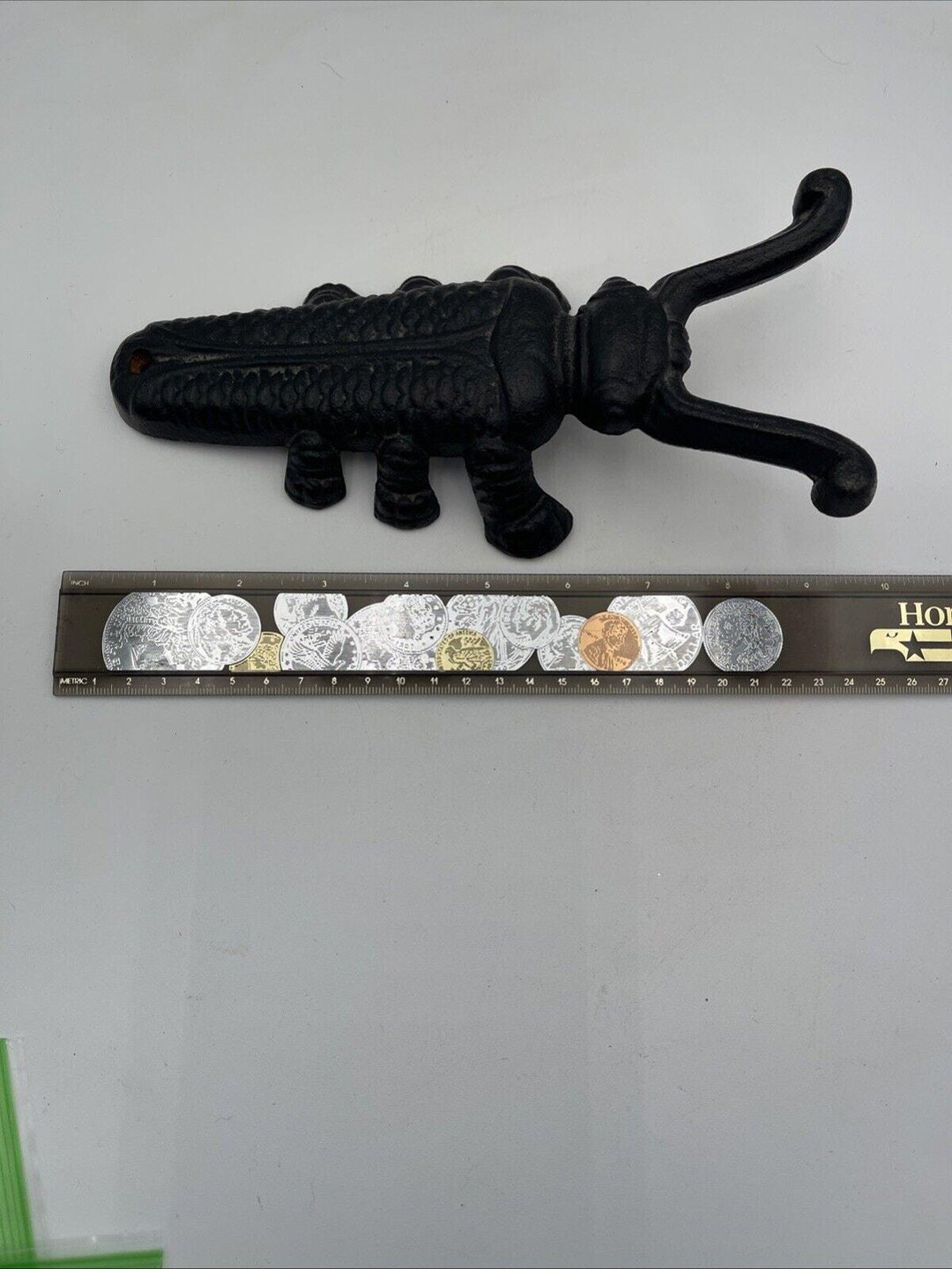 Vintage Cast Iron Beetle Bug Scarab Boot Remover Scraper Jack Door Stop ...