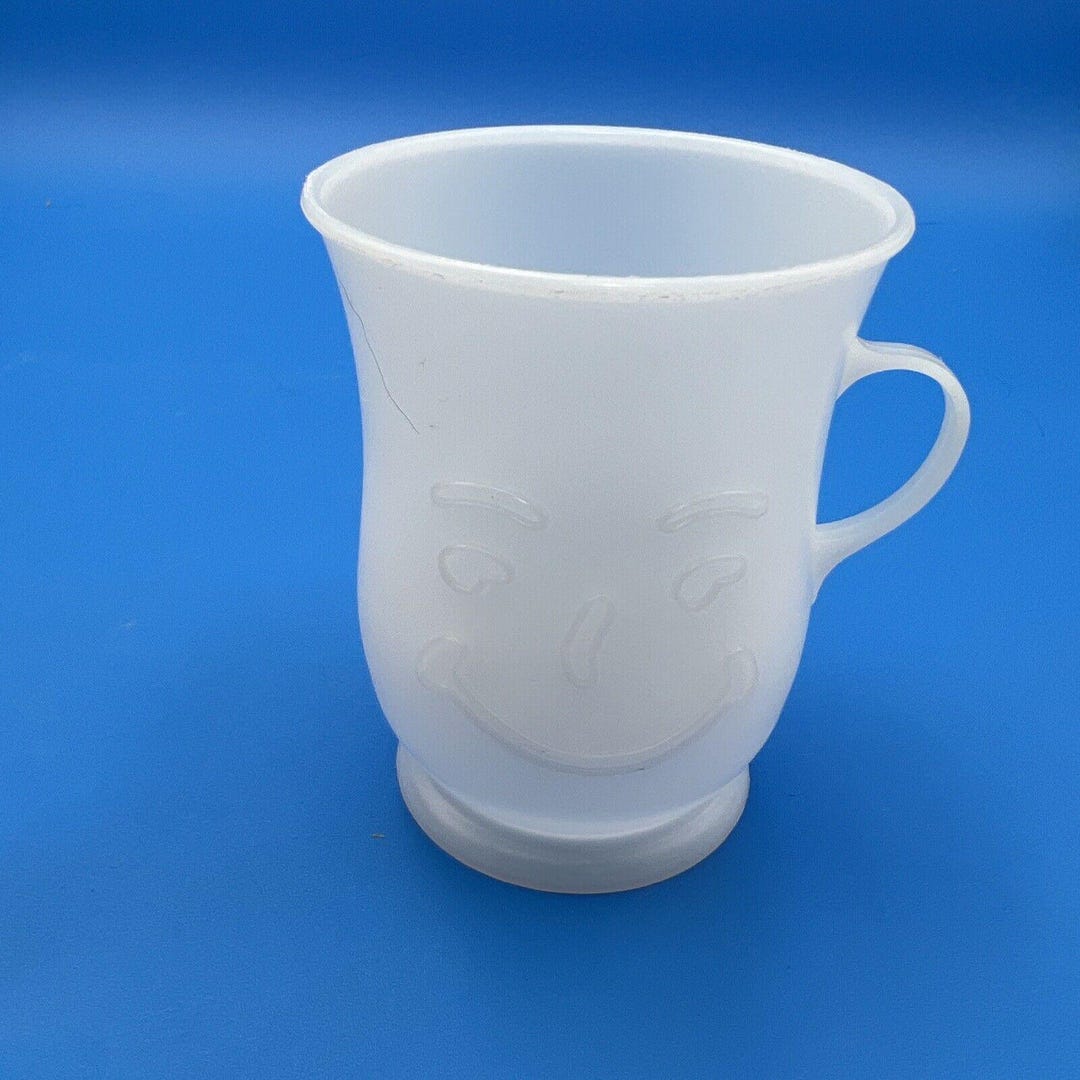 Vintage Kool-aid Plastic Cup Smiling Kool Aid Man White 4 Tall - Etsy