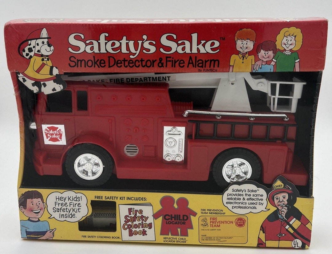 Funtech Safety's Sake Smoke Detector Fire Alarm Rare Fire Truck 1989 ...