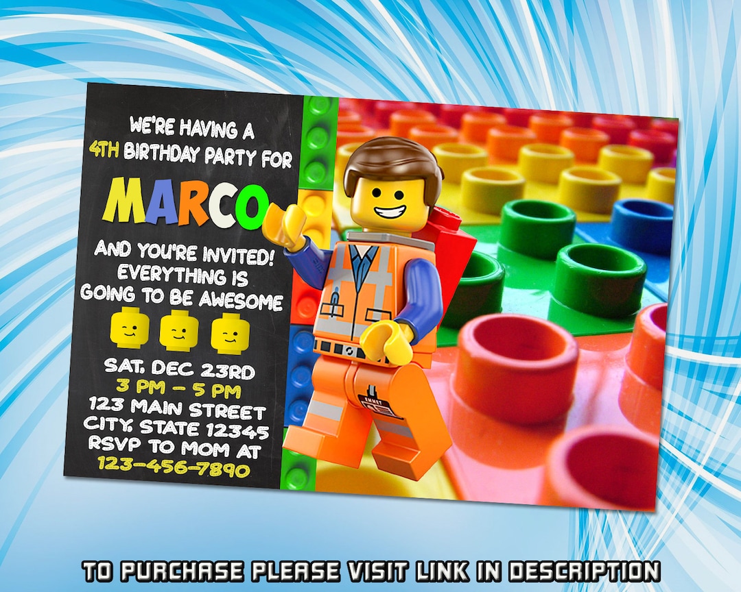 Building Blocks Birthday Invitation, Building Block Invitation ...