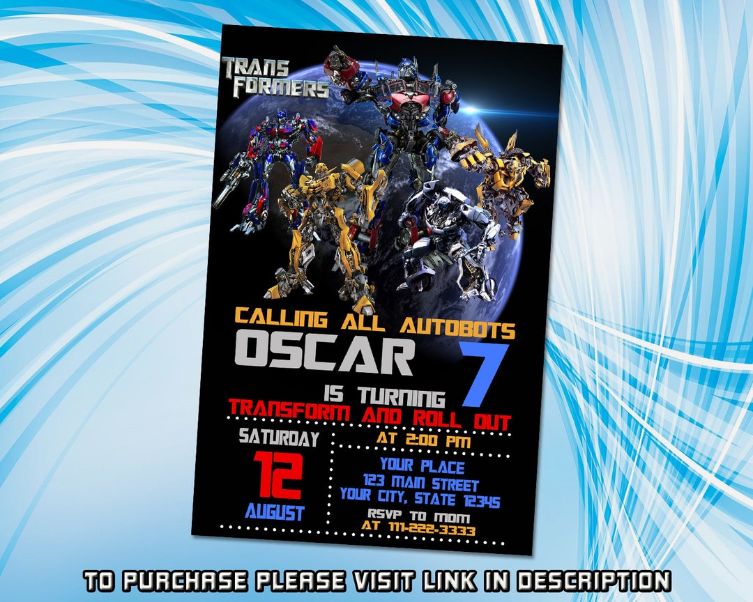 Personalize Transformers Birthday Invitation, RESCUE BOTS Birthday ...