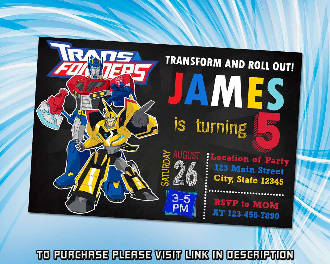 Personalize Transformers Birthday Invitation, RESCUE BOTS Birthday ...