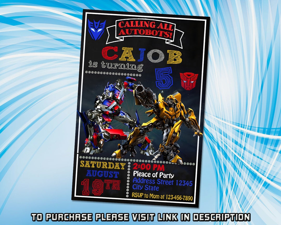 Personalize Transformers Birthday Invitation, RESCUE BOTS Birthday ...