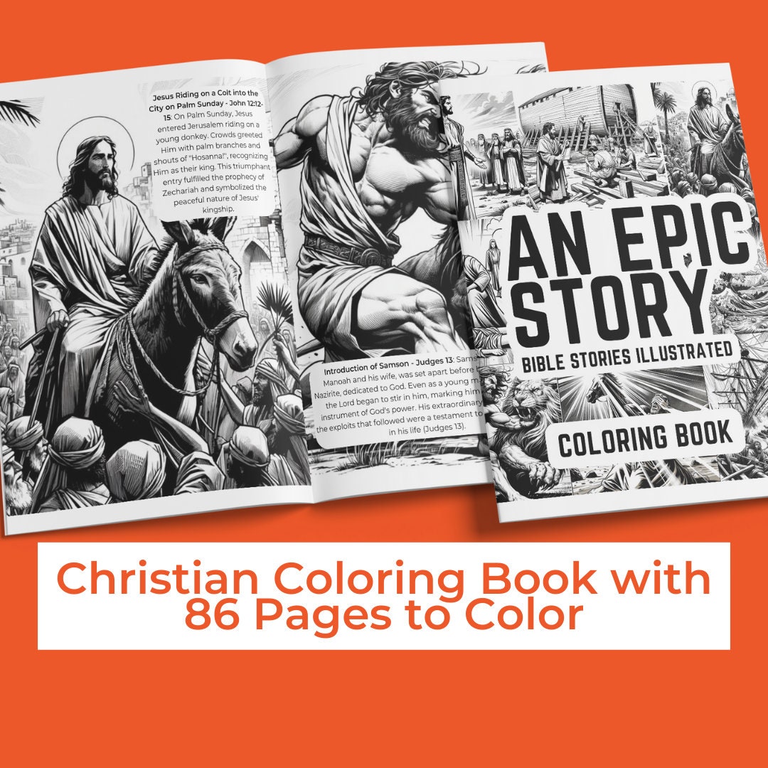 An Epic Story, Bible Stories Illustrated - Coloring Book - Etsy