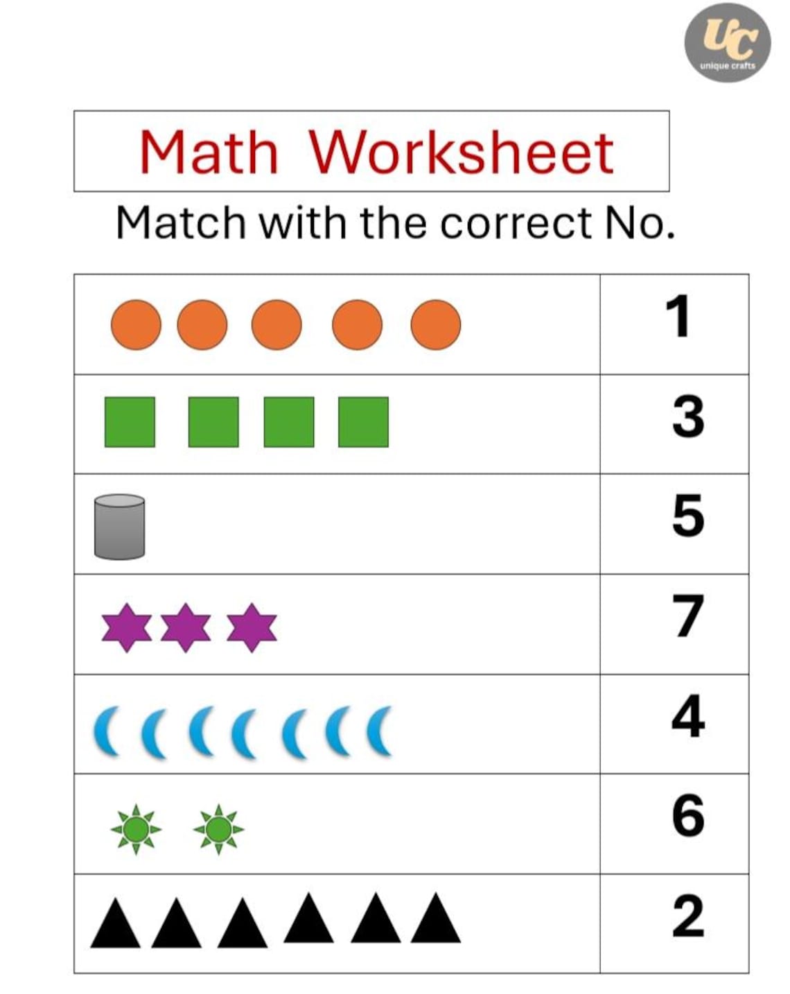 Math Worksheet for Children - Etsy