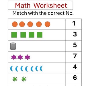 Math Worksheet for Children - Etsy