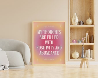 Printable Affirmation Wall Art, Daily Affirmation Decor, Motivational ...