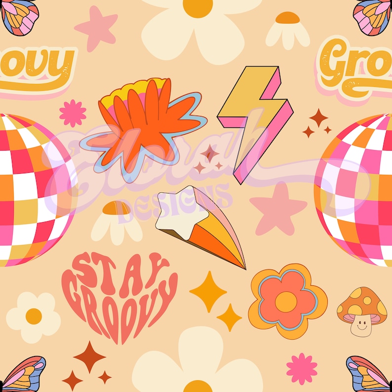 Groovy Seamless Pattern Retro Disco Pattern Seamless Disco Party ...