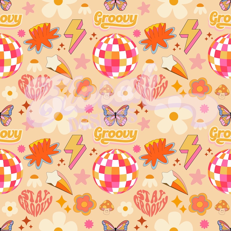 Groovy Seamless Pattern Retro Disco Pattern Seamless Disco Party ...