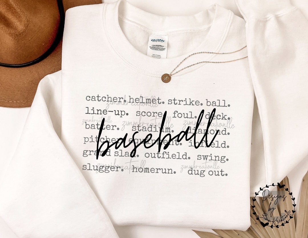 Typography Word Baseball PNG Digital Download Baseball Softball Shirt ...