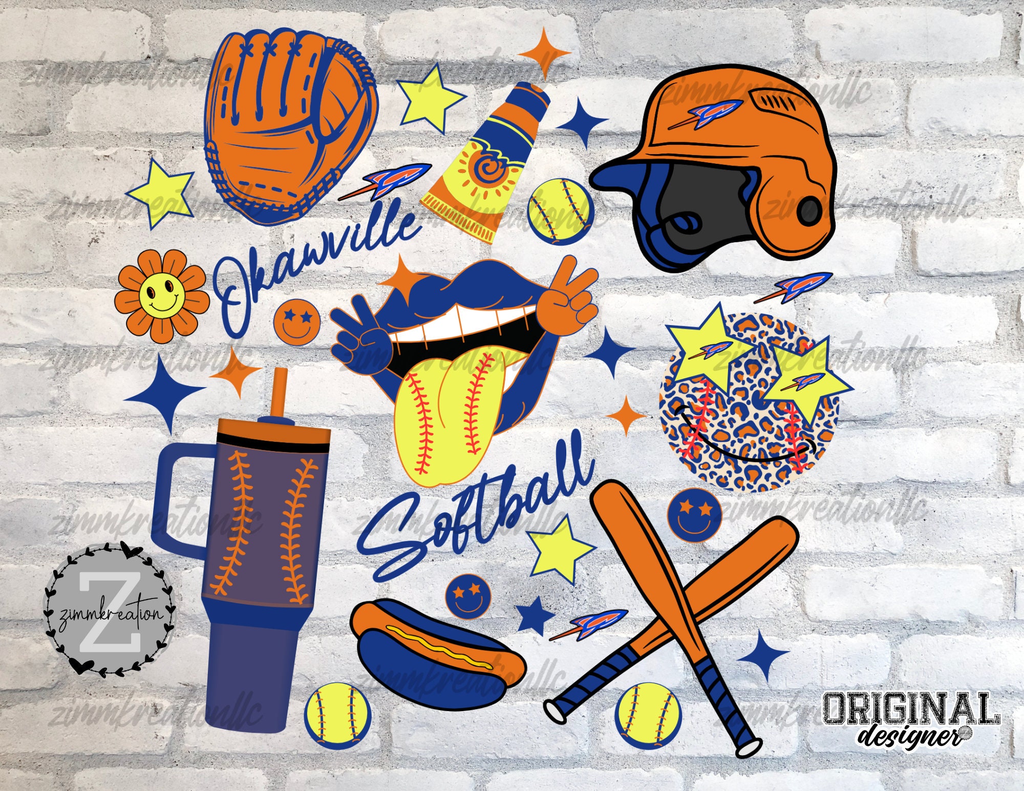 CUSTOM Softball Your Team Logo Color Design Team Digital Download ...