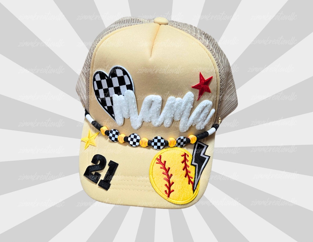 Trucker Hat With Patches DIY Trucker Hat Bar Softball Baseball Hat ...