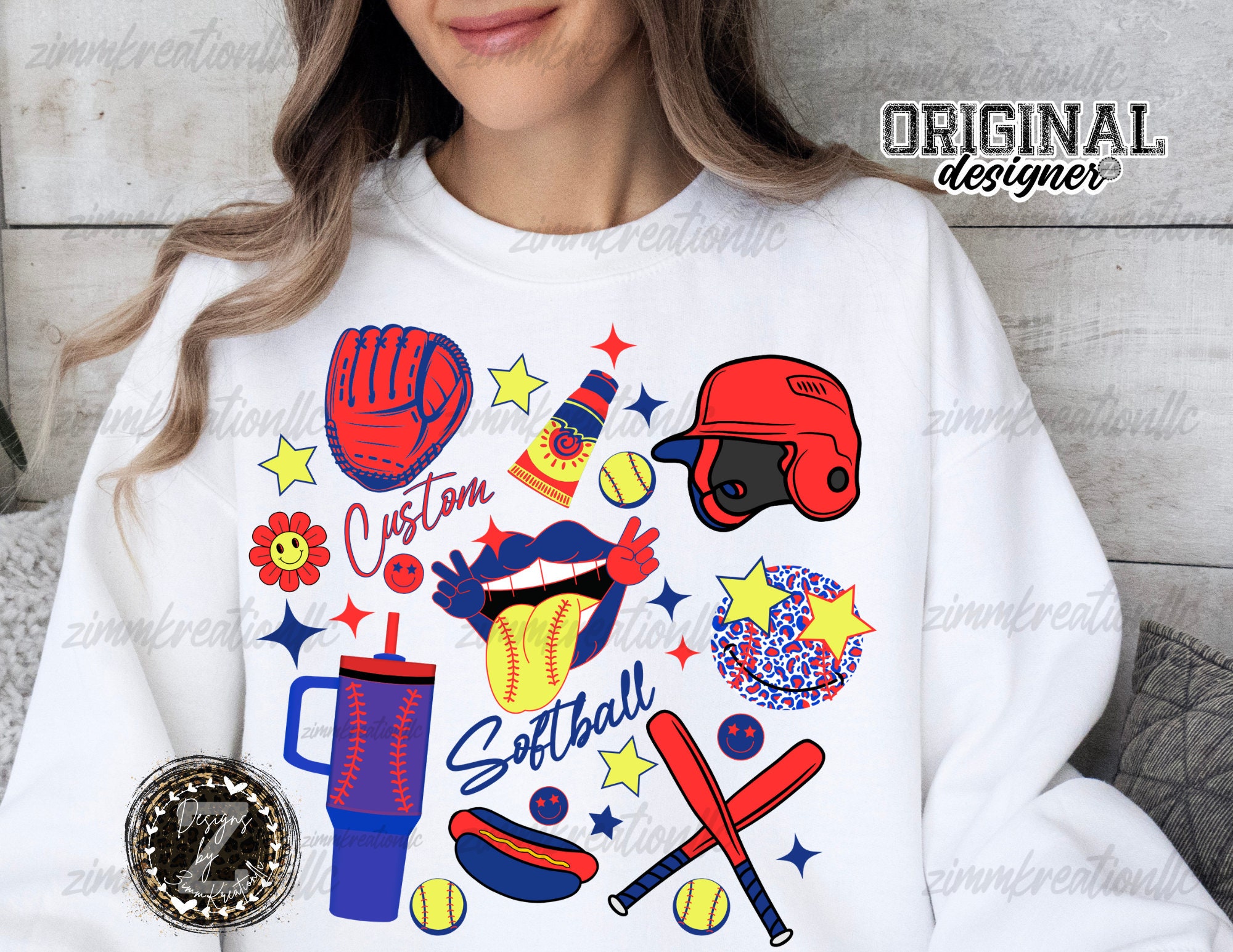 CUSTOM Softball Your Team Logo Color Design Team Digital Download ...