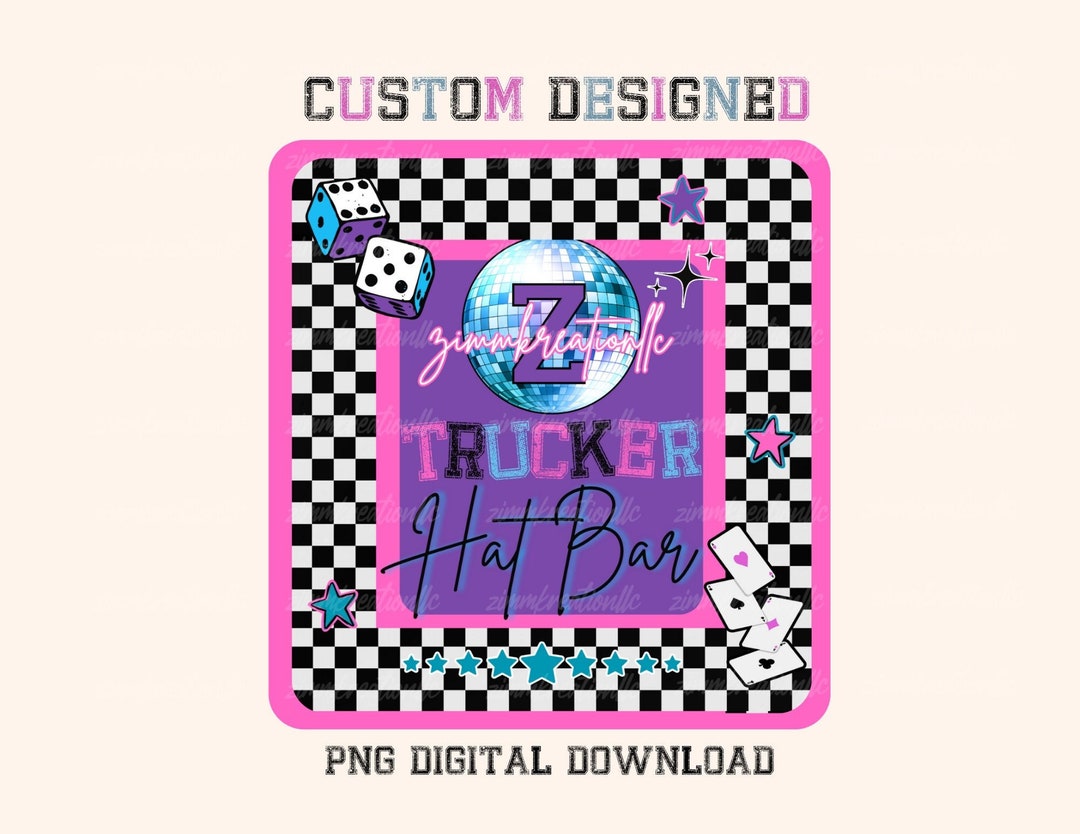Trucker Hat Bar Sign DIY Trucker Hat Custom Personalized Business ...