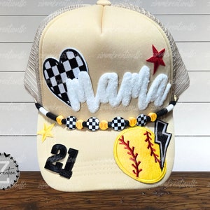 Trucker Hat With Patches DIY Trucker Hat Bar Softball Baseball Hat ...