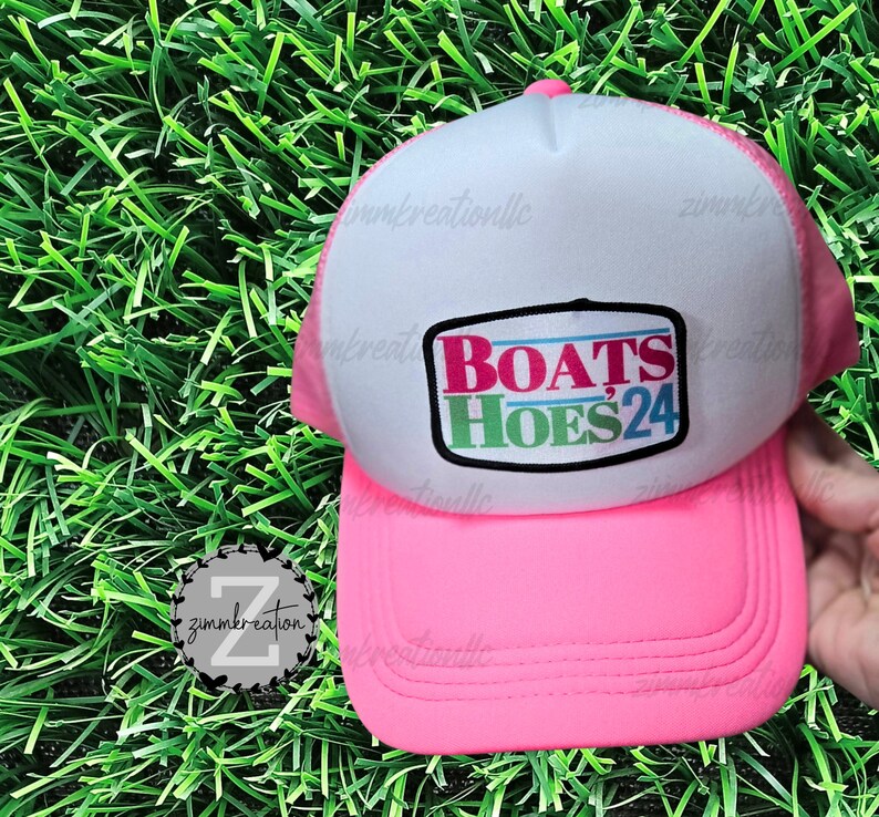 Boats Hoes 24 Trucker Hat Trendy Foam Day Drinking Trucker Hat Float ...