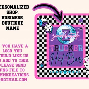 Trucker Hat Bar Sign DIY Trucker Hat Custom Personalized Business ...