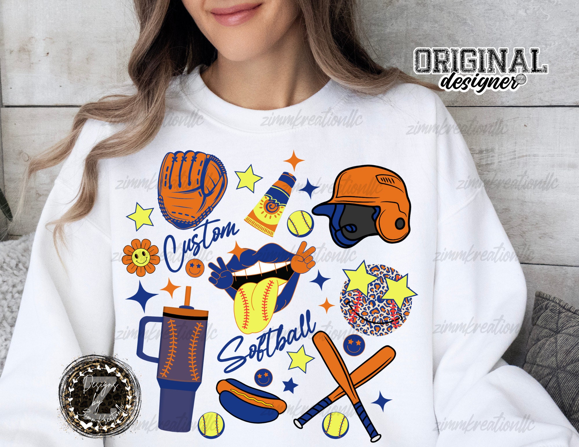 CUSTOM Softball Your Team Logo Color Design Team Digital Download ...