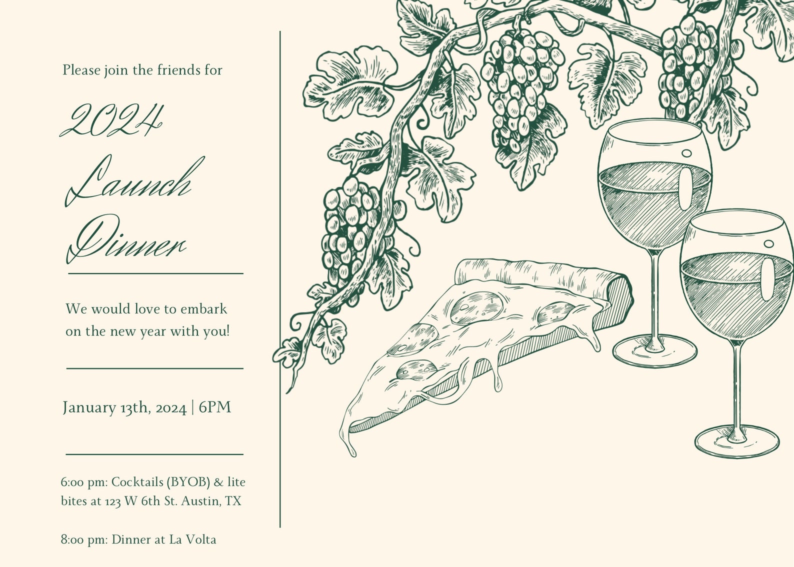 Dinner Party Invitation Template - Etsy